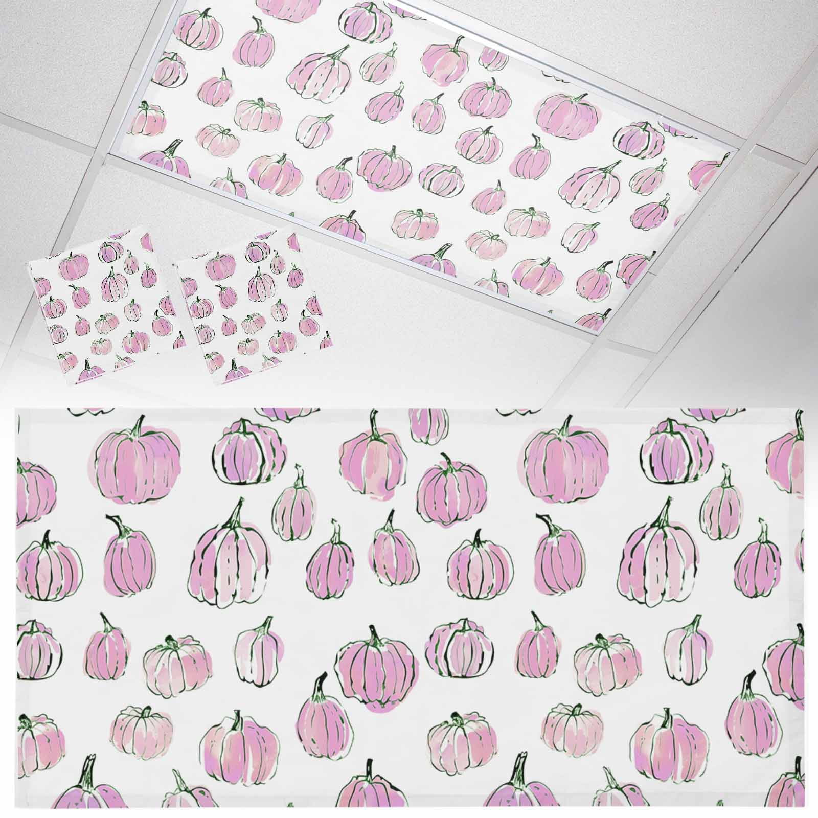 Fall Fluorescent Light Covers for Ceiling Lights Watercolor Pumpkin ...