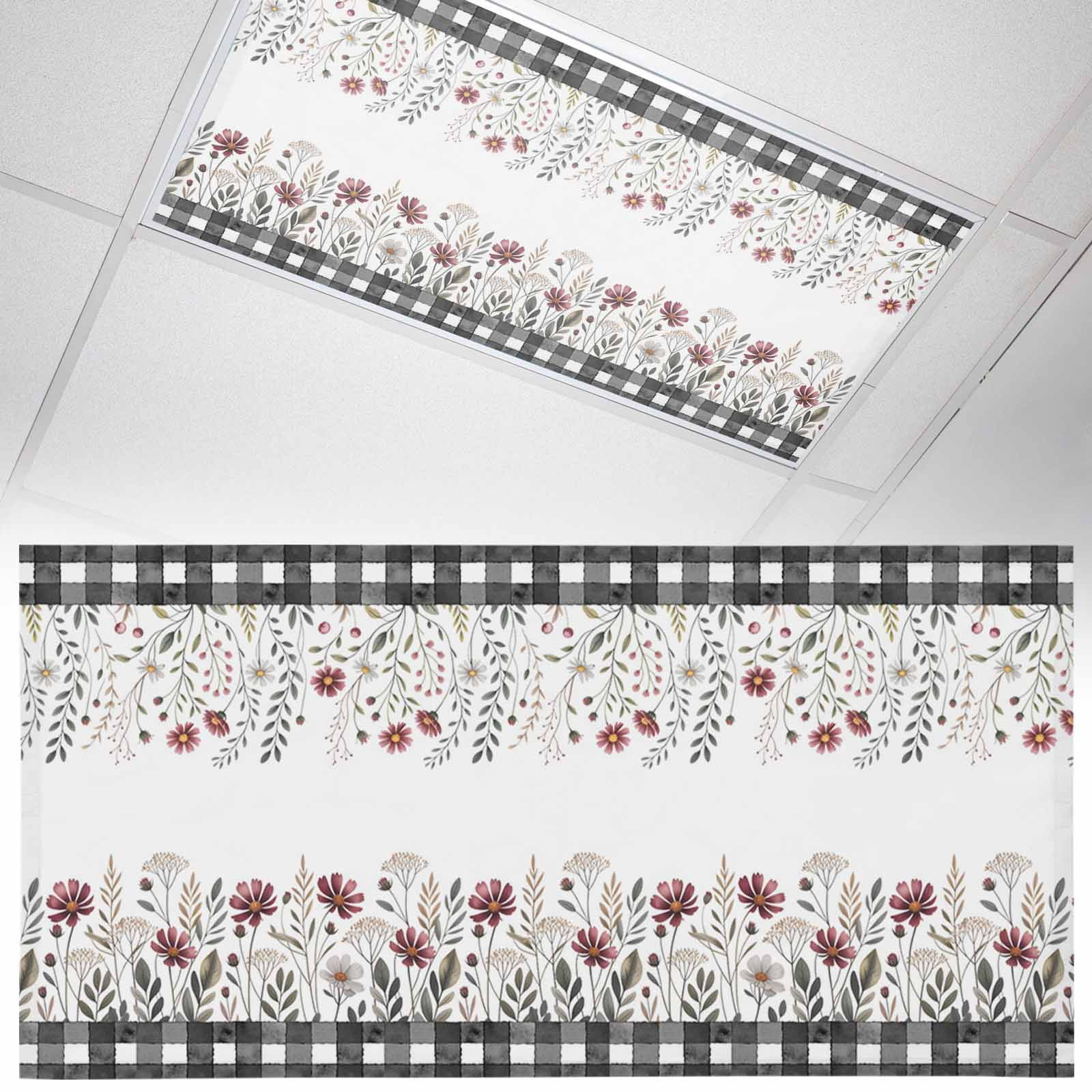 Fall Fluorescent Light Covers for Ceiling Lights Wildflower Branch ...