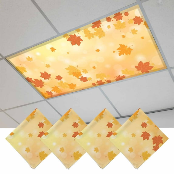 Fall Fluorescent Light Covers, Thanksgiving Autumn Maple Leaf Orange ...