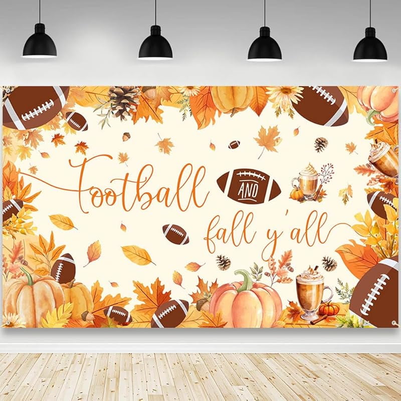 Fall Football Backdrop Kick Off Into Fall Photography Background Rugby ...