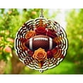 Fall Football Floral 3D Wind Spinner Autumn Roses Kinetic Yard Art ...