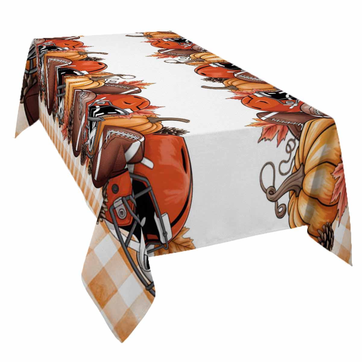 Fall Football Pumpkin Rectangle Tablecloth Waterproof & Stainproof ...