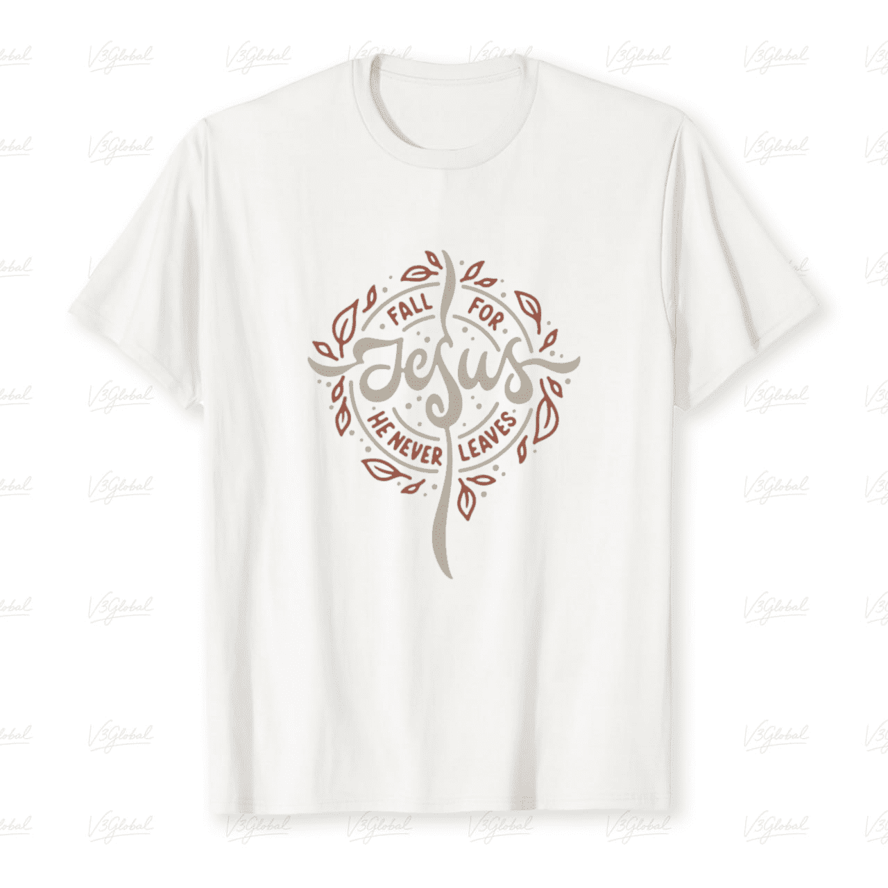 Fall For Jesus He Never Leaves Christian Autumn Wreath Unisex T-shirt ...