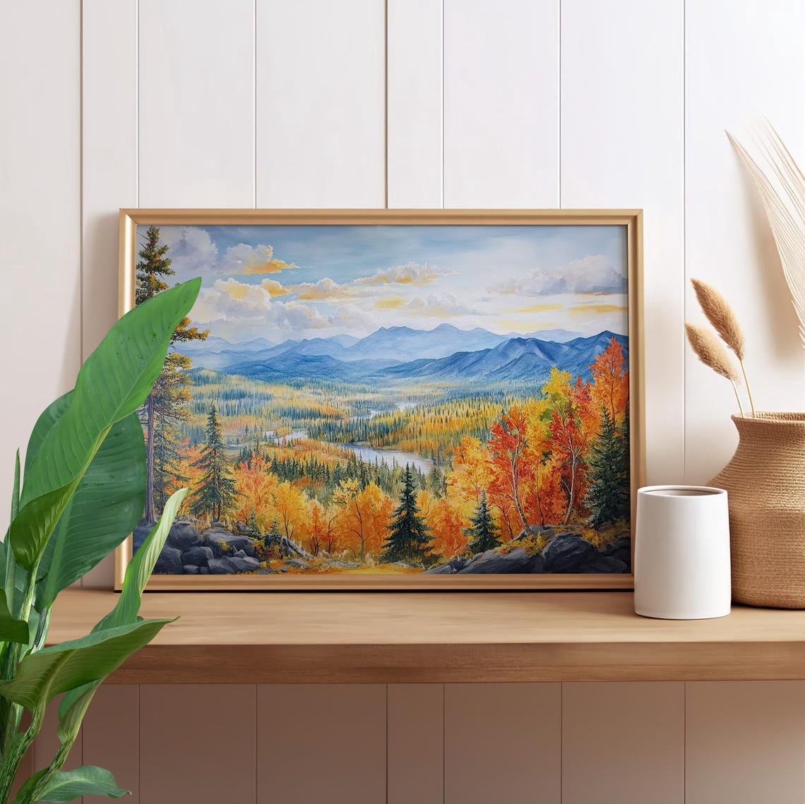 Fall Forest Adirondack Mountains Panoramic View Colorful Autumn ...