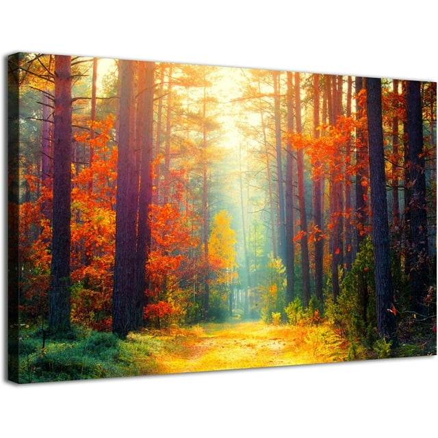 Fall Forest Canvas Wall Art Autumn Tree Scenery Wall Decor for Living ...