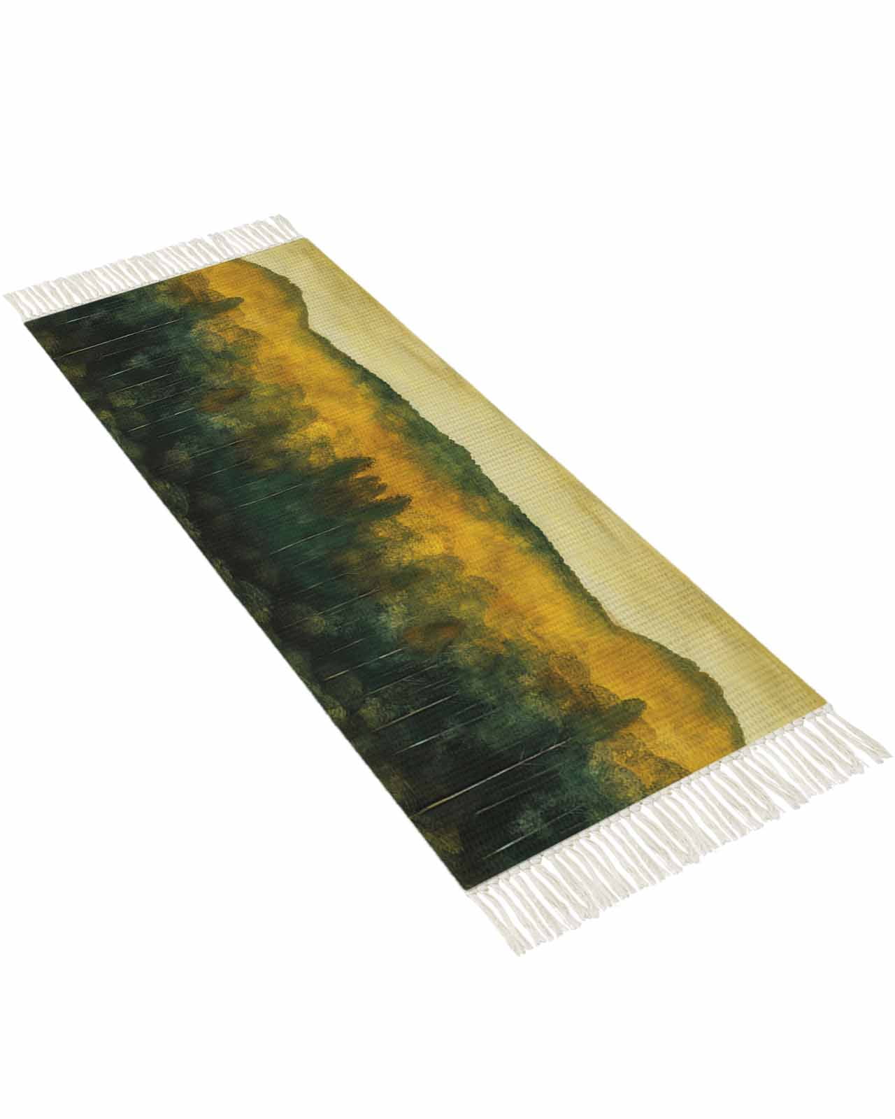 Fall Forest Kitchen Runner Rug 2'x4', Washable Woven Cotton Area Rug ...