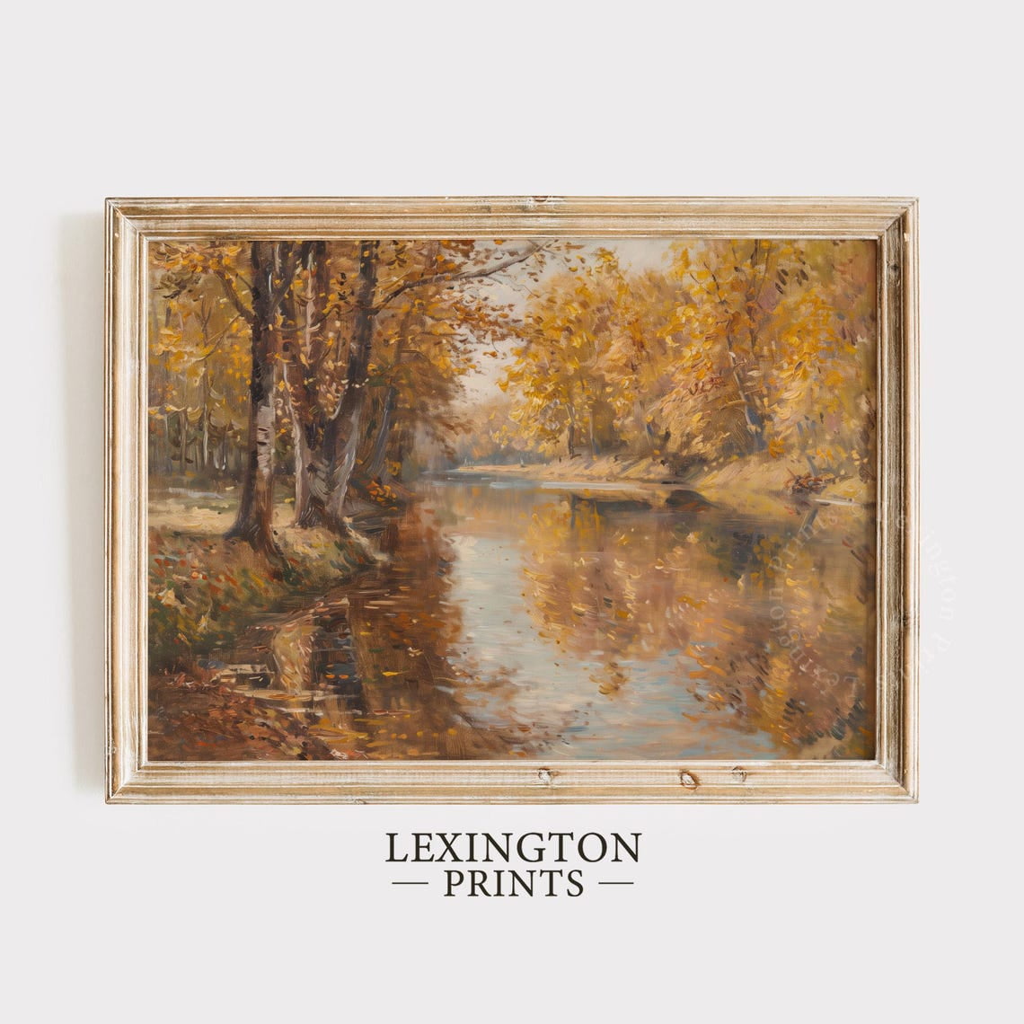 Fall Forest Landscape Painting, Fall Decor Vintage Autumn Print, Rustic ...