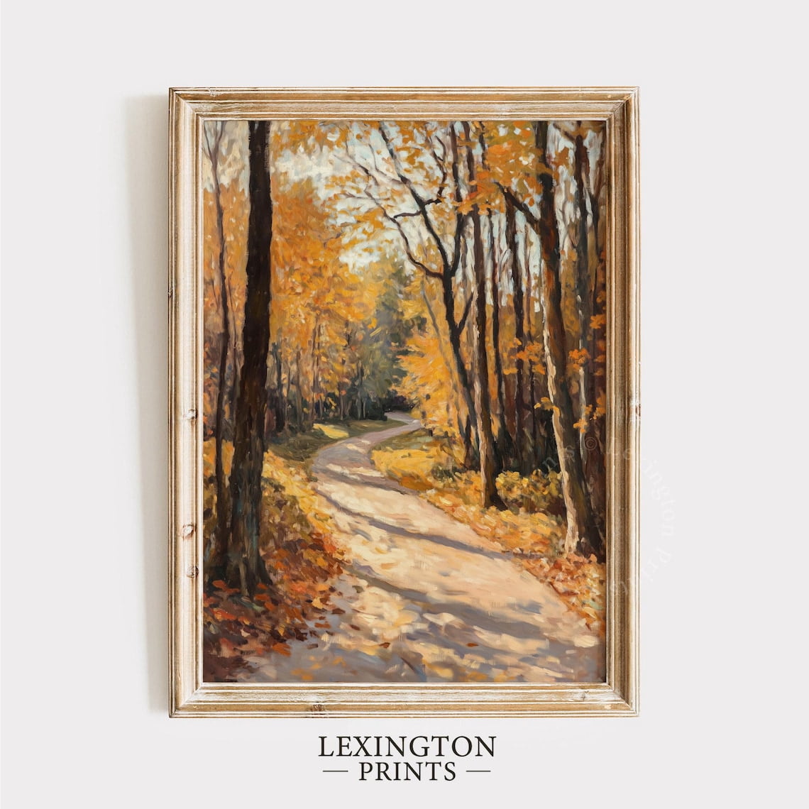 Fall Forest Pathway Moody Autumn Wall Art, Unframed Paper Print Size ...