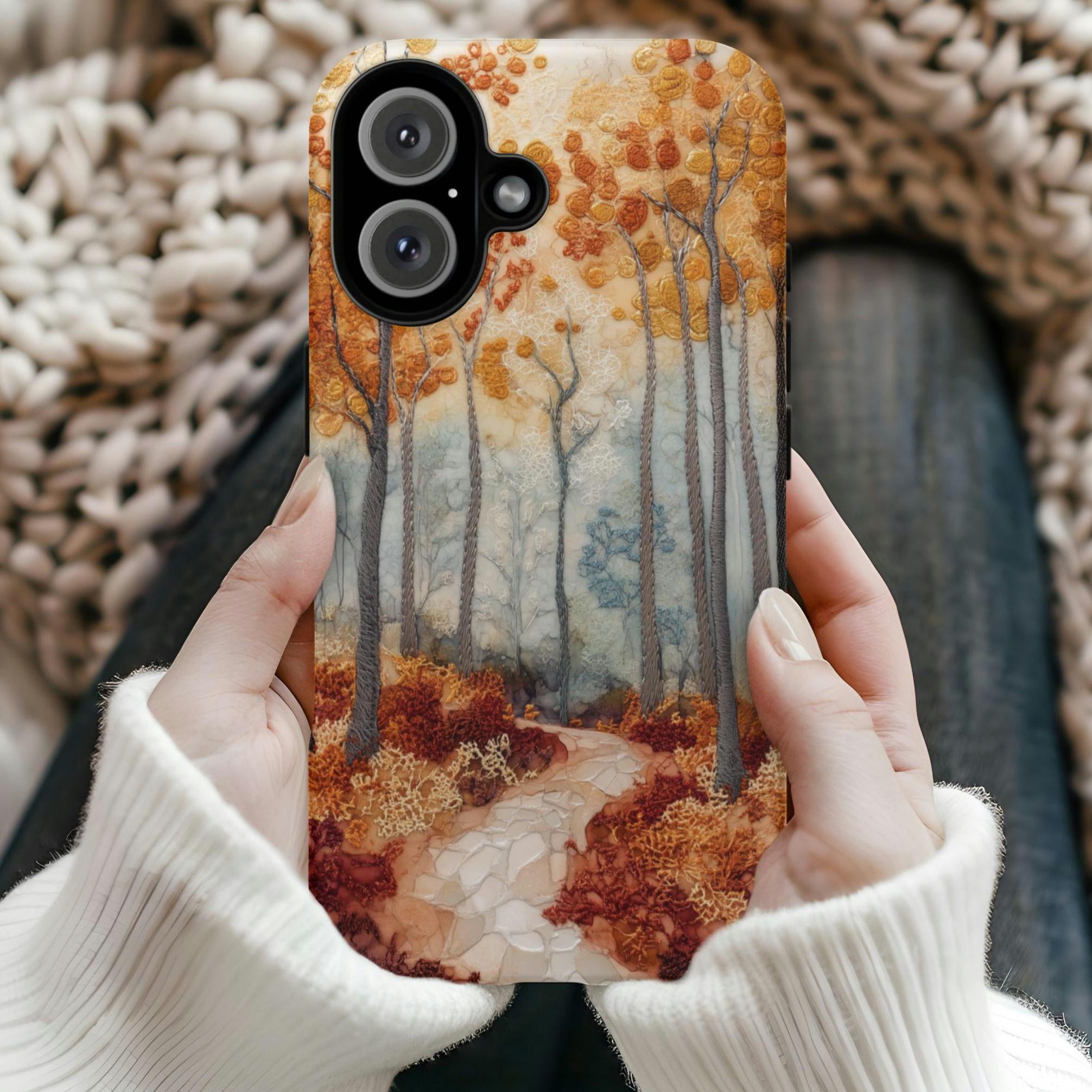 Fall Forest Phone Case Autumn Mosaic Protective iPhone 17 to 11 Pro Max ...