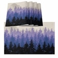 Fall Forest,Placemats for Dinning Table Set of 6,Autumn Ombre Purple ...