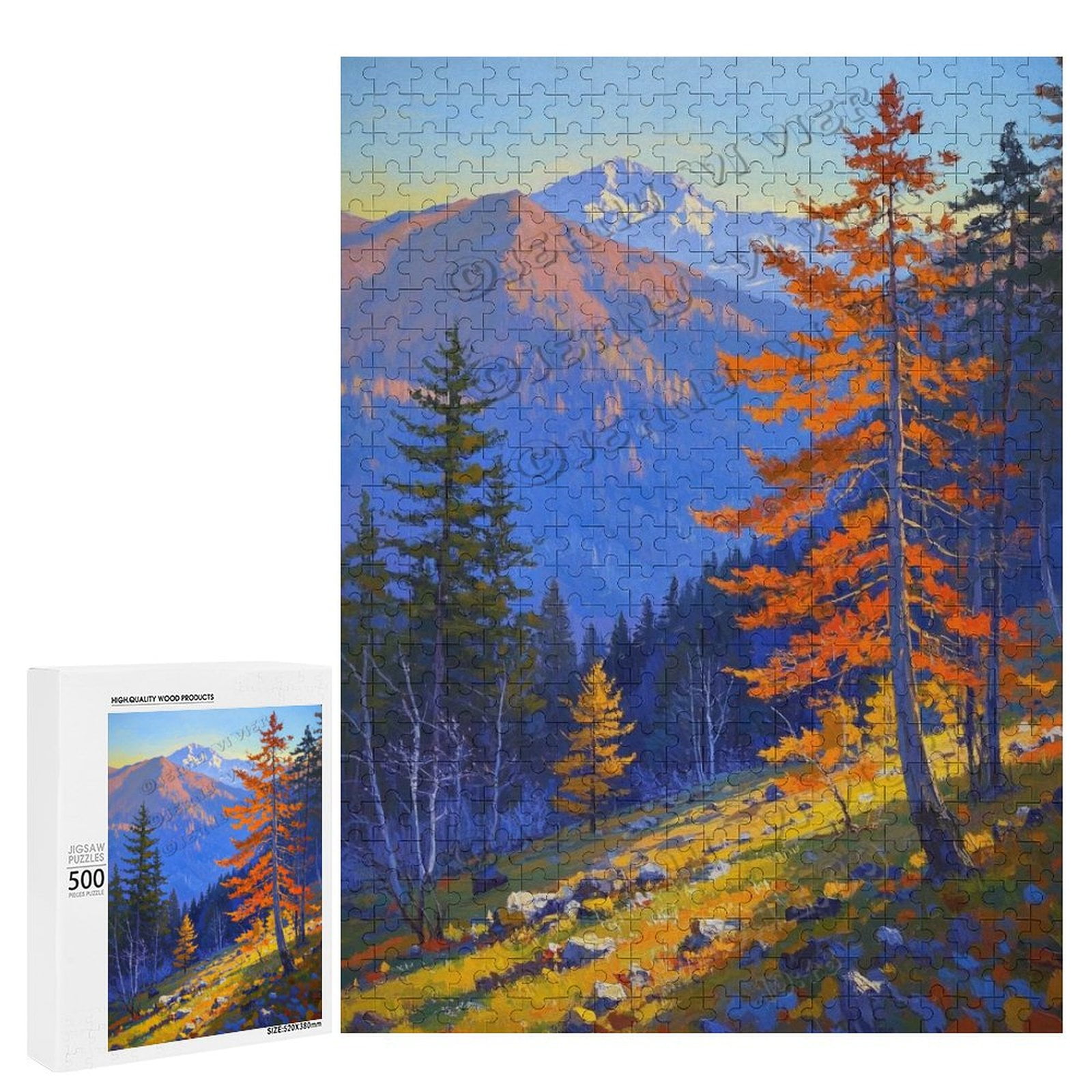 Fall Forest Scenic 500 Piece Wooden Puzzle for Adults – Precision Cut ...
