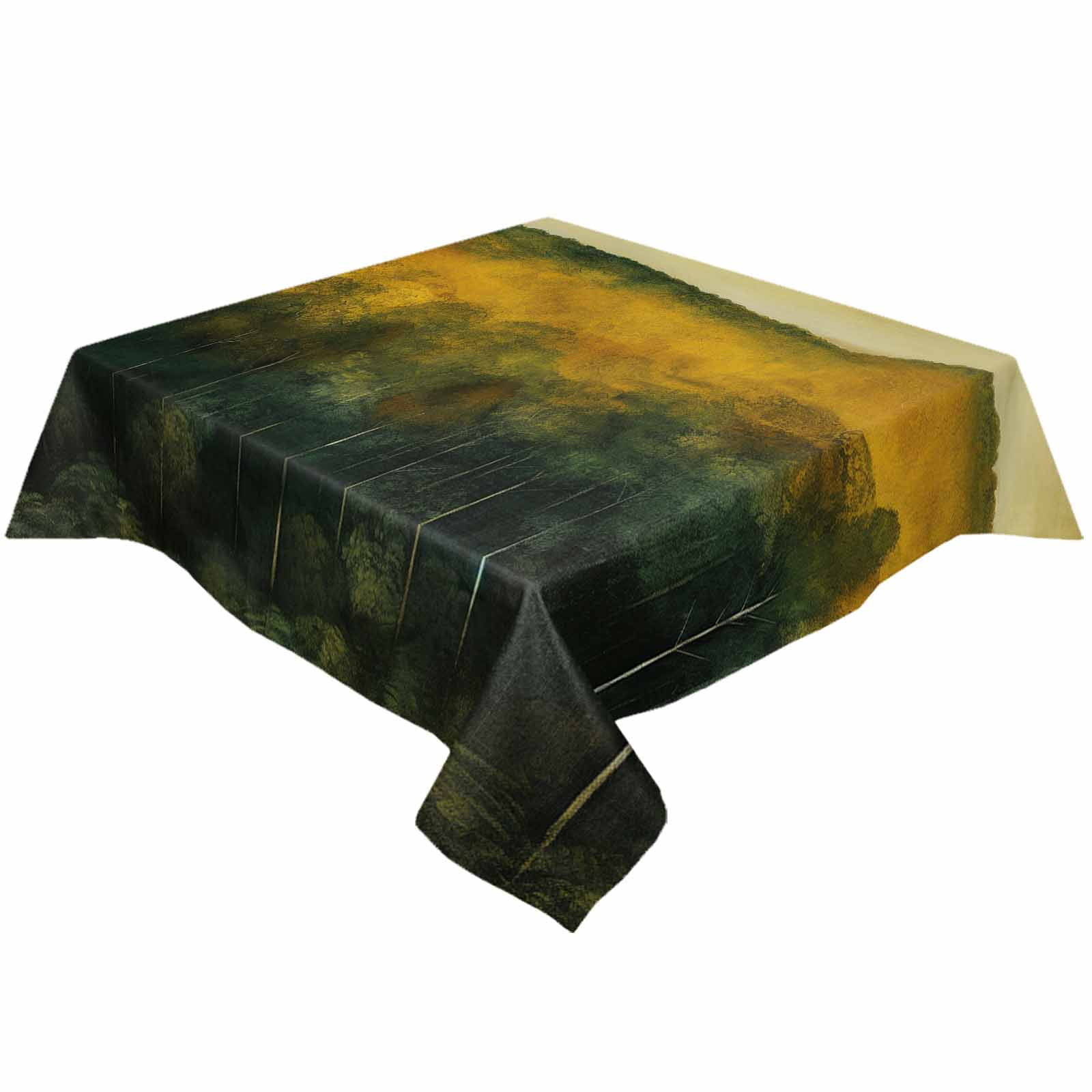 Fall Forest Square/Round Tablecloths 54x54,Green Mountain Sky Modern ...