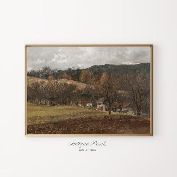Fall Forest, Vintage Autumn Country Landscape Vintage Wall Art, Autumn ...