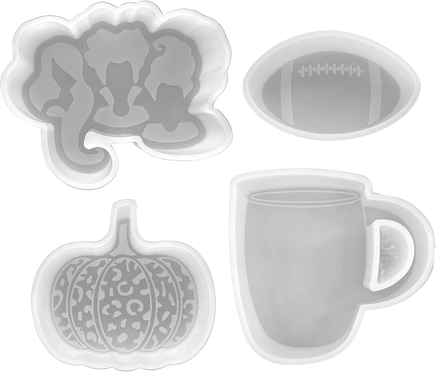 Fall Freshie 4 Pack Silicone Mold Autumn Weather Fall Bonfires Football ...