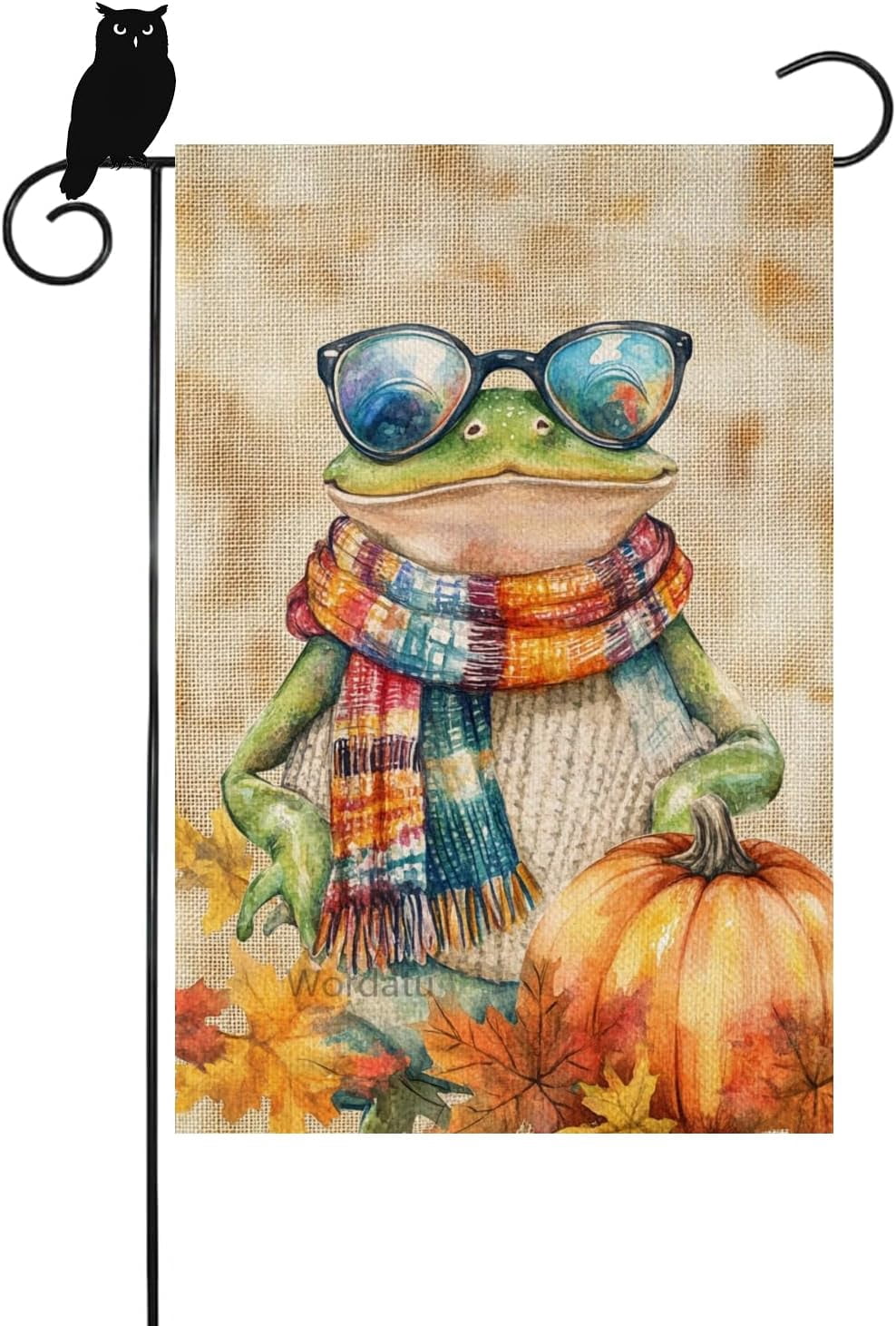 Fall Frog Garden Flag 12x18 Inch Double Sided With Maple Leaf And ...