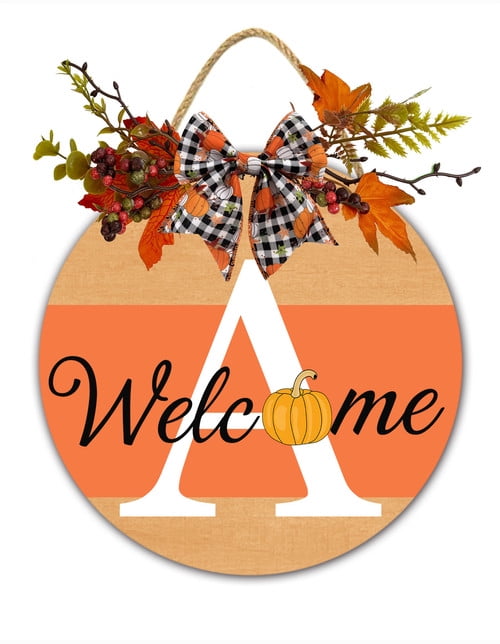 Fall Front Door Decor Sign, Welcome Fall Wreath, Personalized Family ...