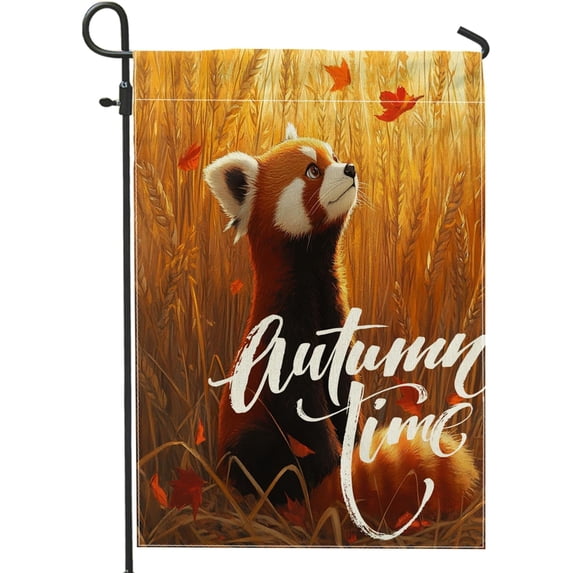 Fall Fun Red Panda Garden Flag 12x18 Inch Double Sided Oil Painting ...