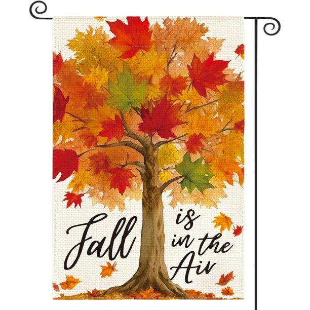 Fall Garden Flag Burlap Autumn Vertical Double Sided Fall Thanksgiving ...