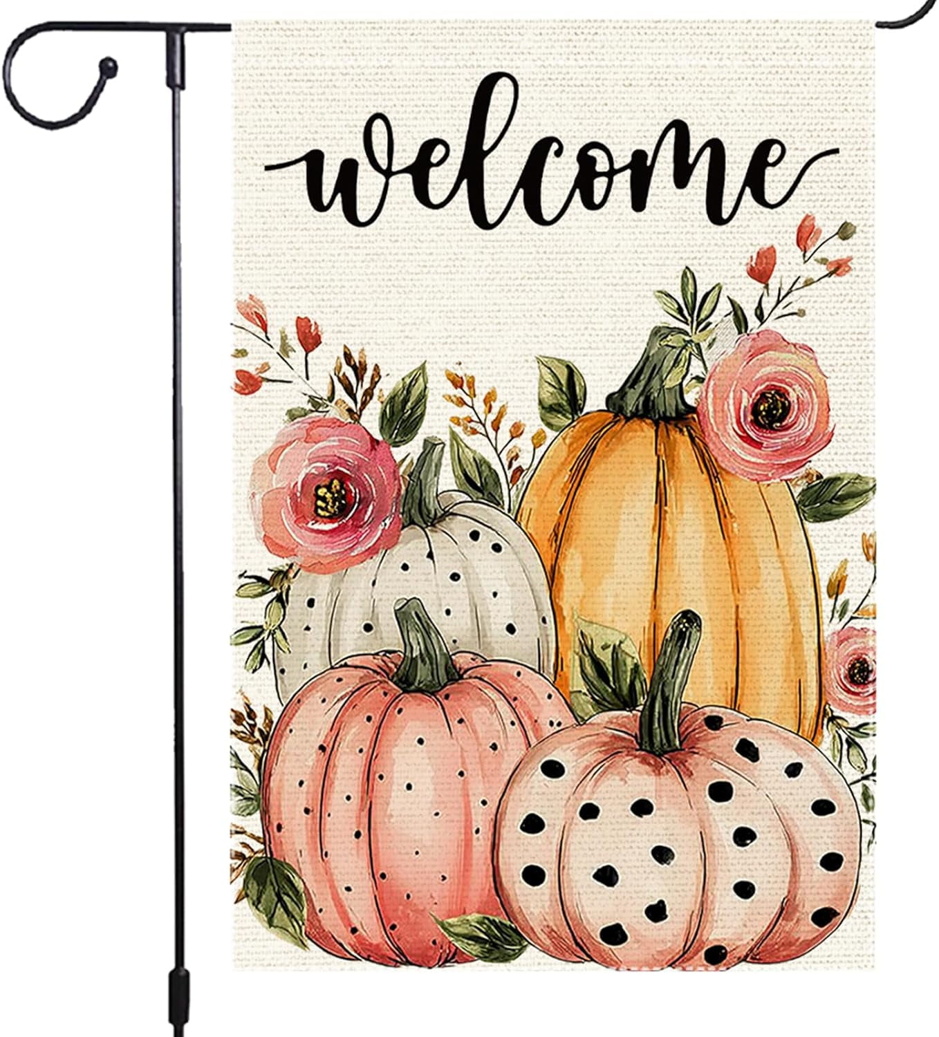 Fall Garden Flag for Outside，Welcome Thanksgiving Pumpkin Garden Flags ...