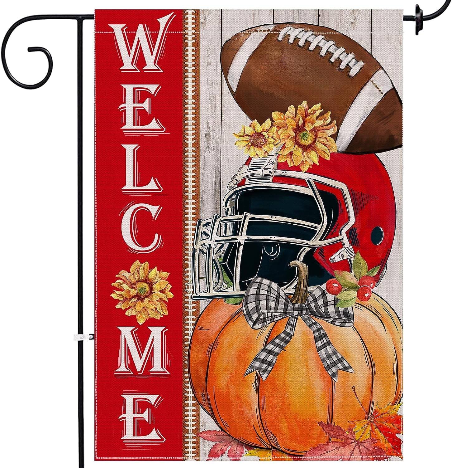 Fall Garden Flag, Welcome Fall Football Yard Flag 12x18 Double-Sided ...