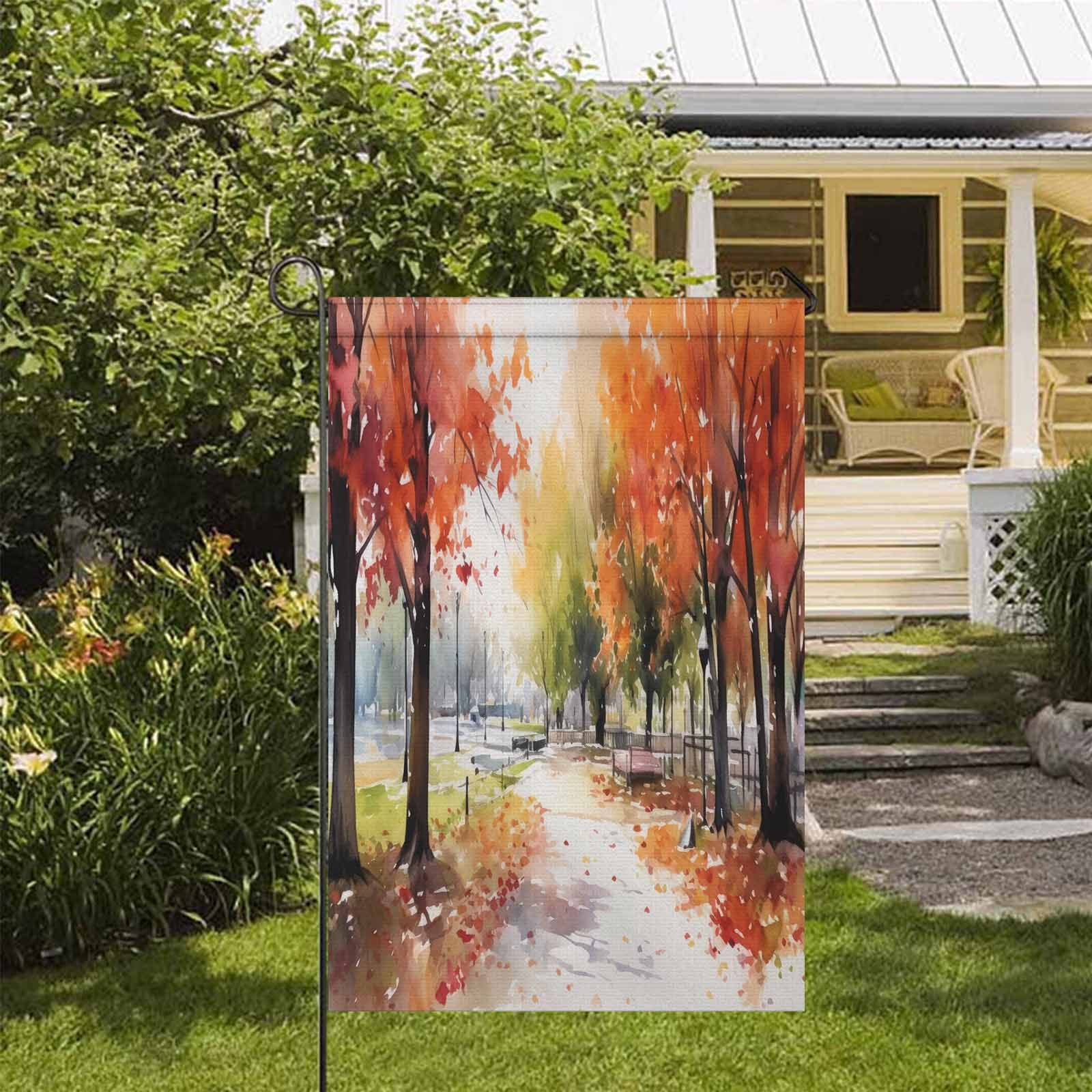 Fall Garden Flag, Welcome Fall Maple Leaves Garden Flags 12x18 Double ...