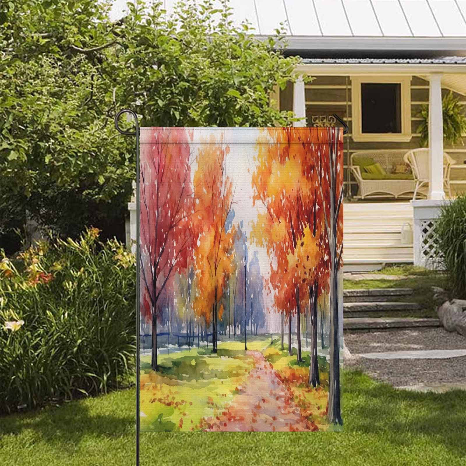 Fall Garden Flag, Welcome Fall Maple Leaves Garden Flags 12x18 Double ...