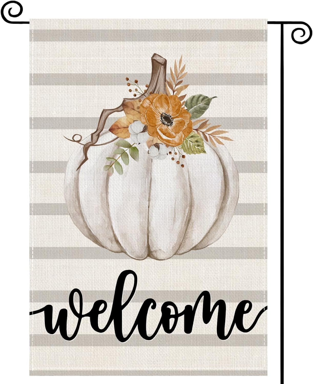 Fall Garden Flags 12.5x18 Inch Double Sided, Welcome Yard Flag Stripe ...