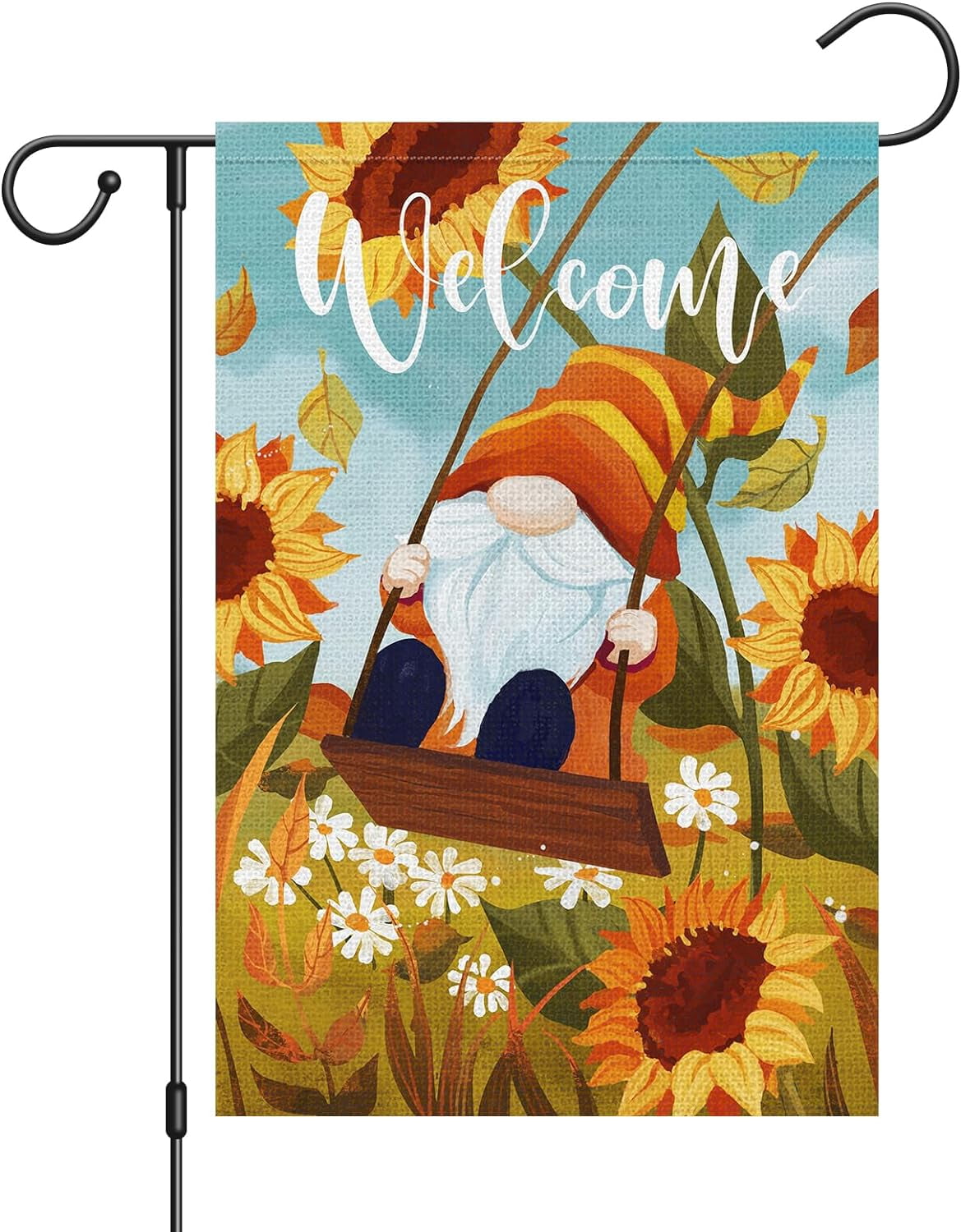 Fall Garden Flags Double Sided, Vertical Welcome Fall Gnome Garden Flag ...