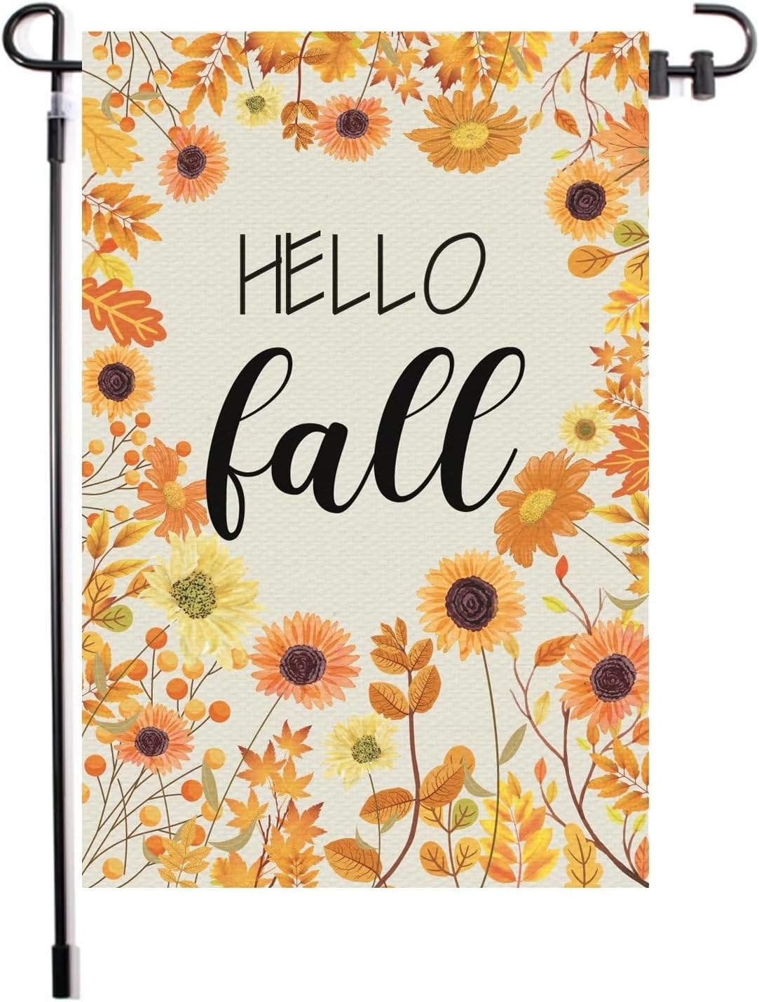 Fall Garden Flags for Outside, Outdoor Yard Flag, Double Sided Flower ...