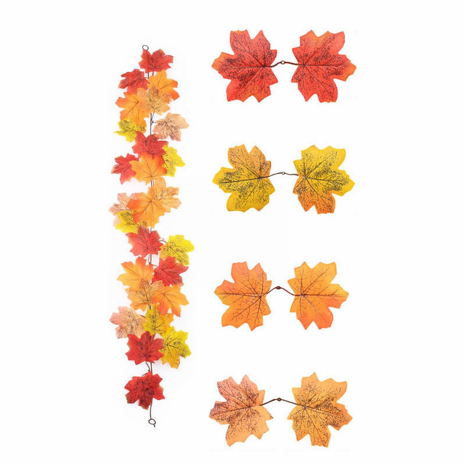 Fall Garland 40 Inch, Realistic Maple Leaves Autumn Garland for ...