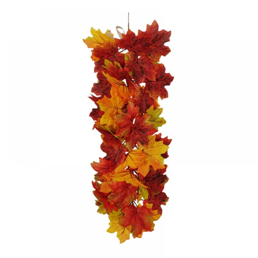 Fall Garland Maple Leaf, 21.65" Hanging Vine Garland Artificial Autumn ...