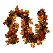 Valery Madelyn 6 ft Pre-Lit Fall Garland Lighted Thanksgiving Garland ...