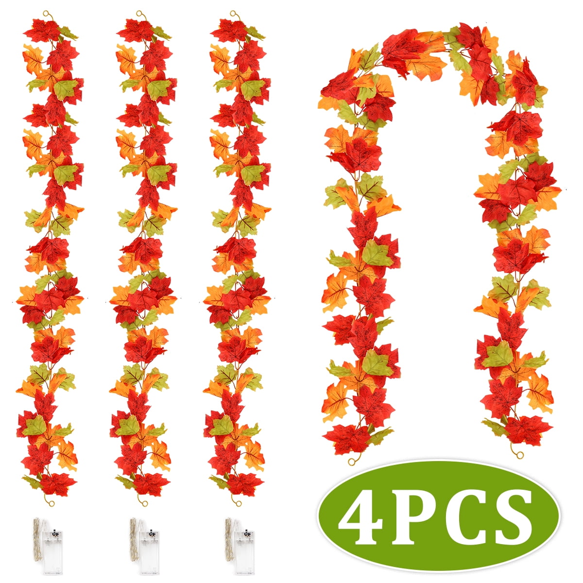 Fall Garlands Maple Leaf Thanksgiving Decorations Artificial Autumn ...