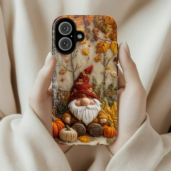 Fall Gnome Embroidery Autumn Leaves Pumpkins Phone Case 17 16 15 14 13 ...