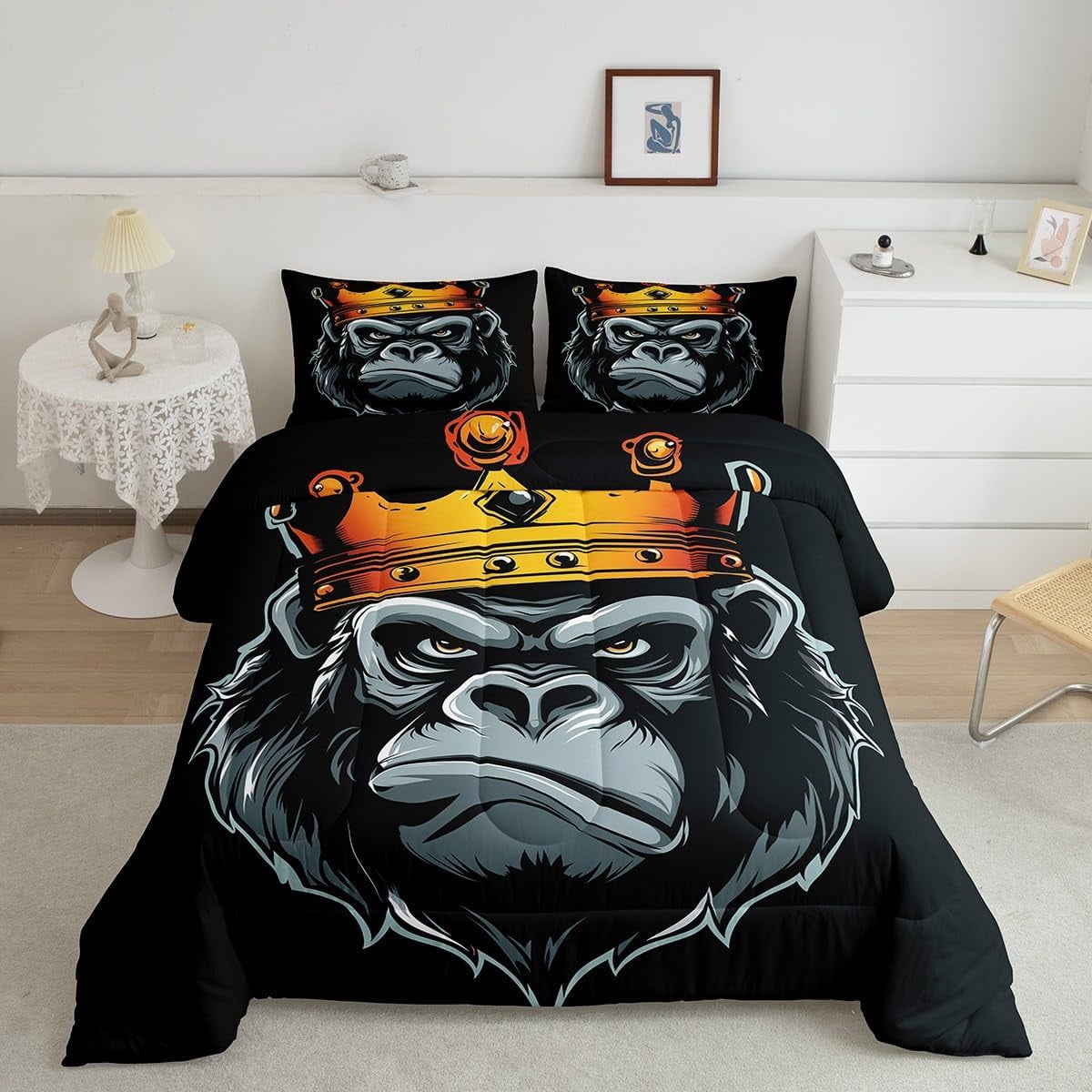 Fall Gnome Pumpkins Comforter Set Scandinavian Gnome Bedding Set Twin ...
