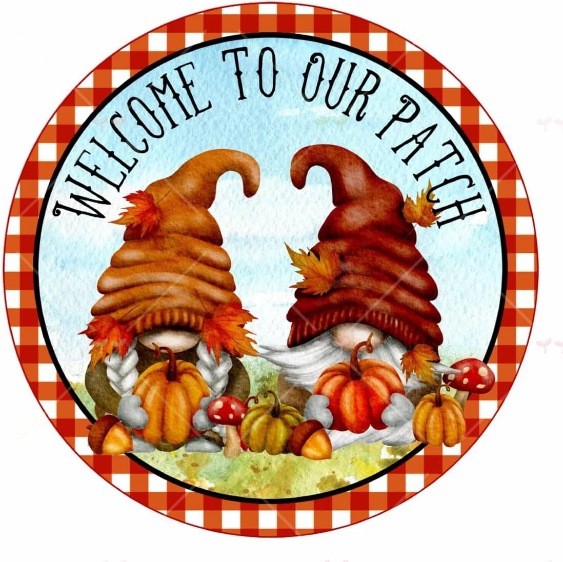 Fall Gnome Sign Welcome to Our Patch Pumpkin Fall Sign Craft Pumpkin ...