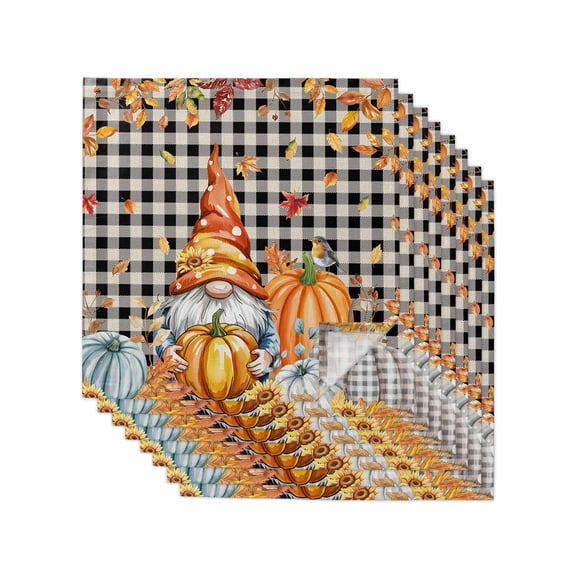 Fall Gnomes Cloth Napkins Set of 8 Reusable Dinner Napkins ...