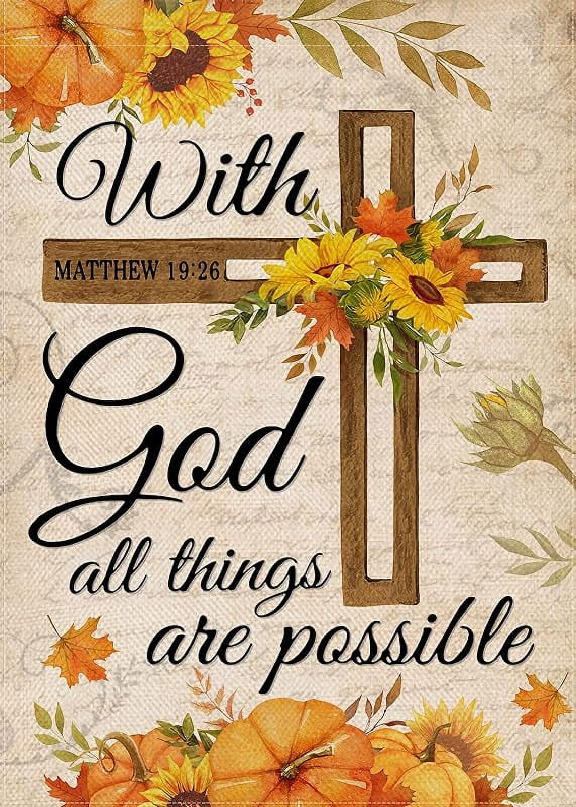 Fall With God All Things Are Possible Easter Religious Garden Flag ...