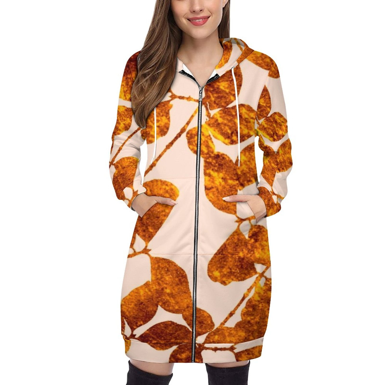 Fall Golden Leaves Fashion Women'S Hoodies New Casual Hooded Sweatshirt ...