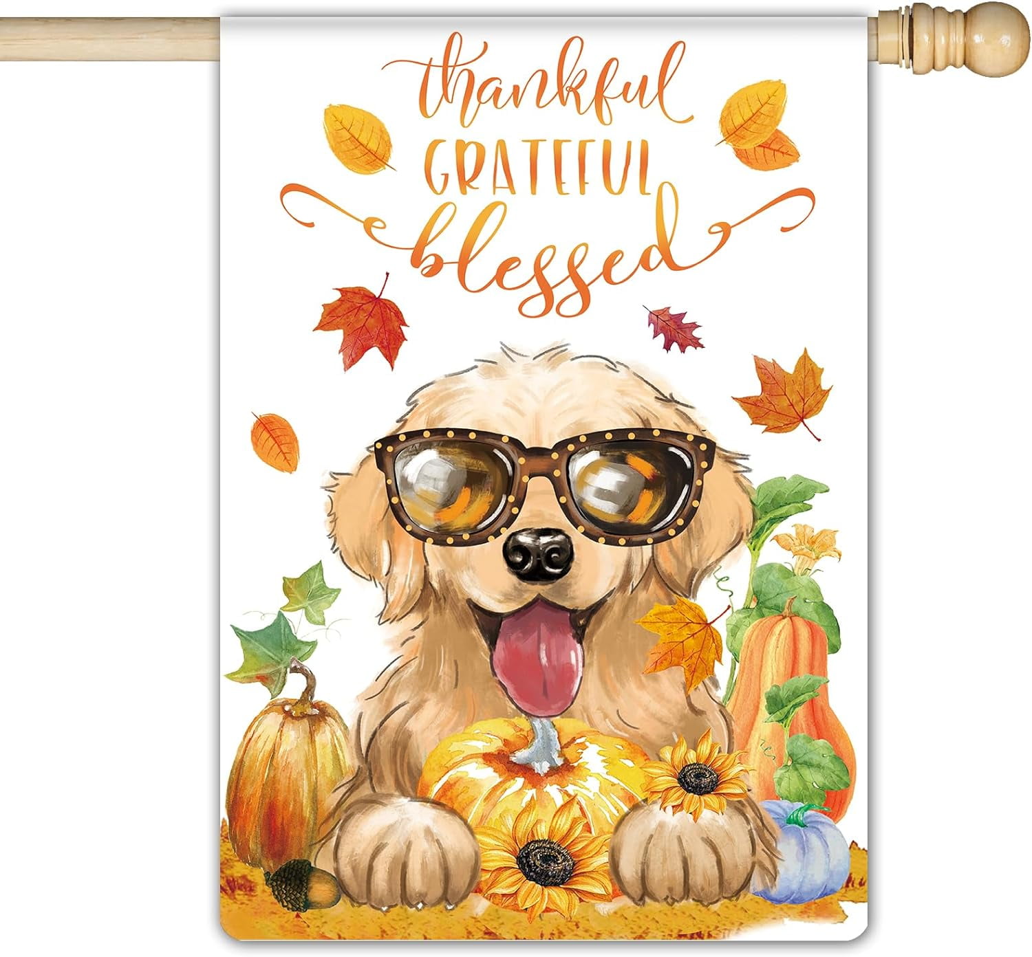 Fall Golden Retriever Thanksgiving Day Garden Flags for Outside ...