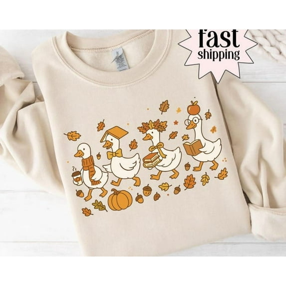 Fall Goose Sweatshirt Teacher Kindergarten Sweater Goose Preschool ...