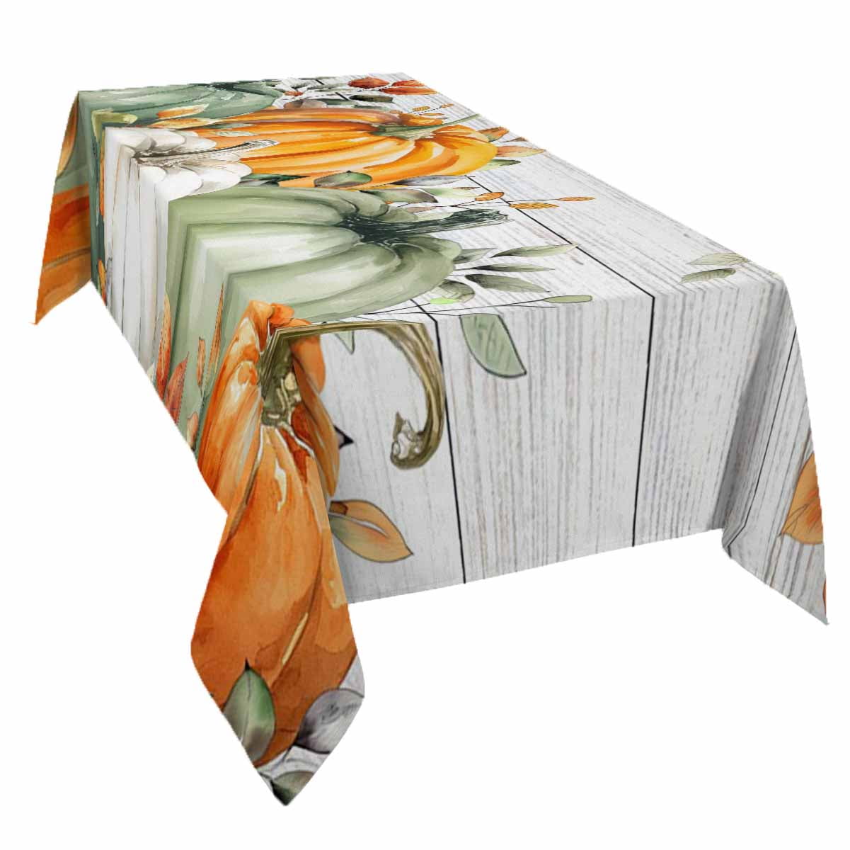 Fall Green Pumpkin Rectangle Tablecloth Waterproof & Stainproof ...