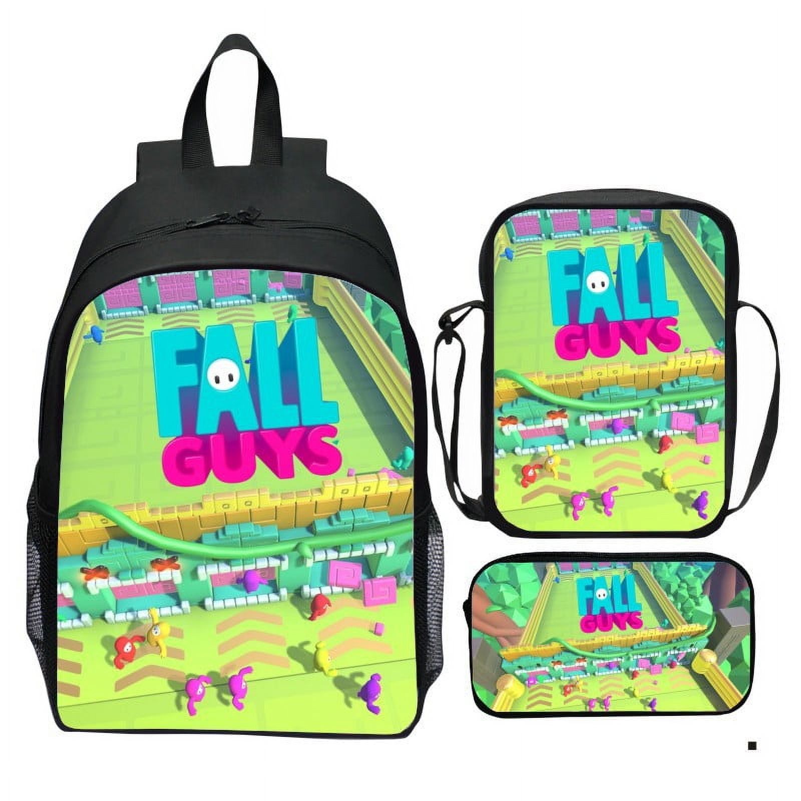 Fall Guys Anime Backpacks Sets, Cartoon Laptop Backpack with Lunch Box ...