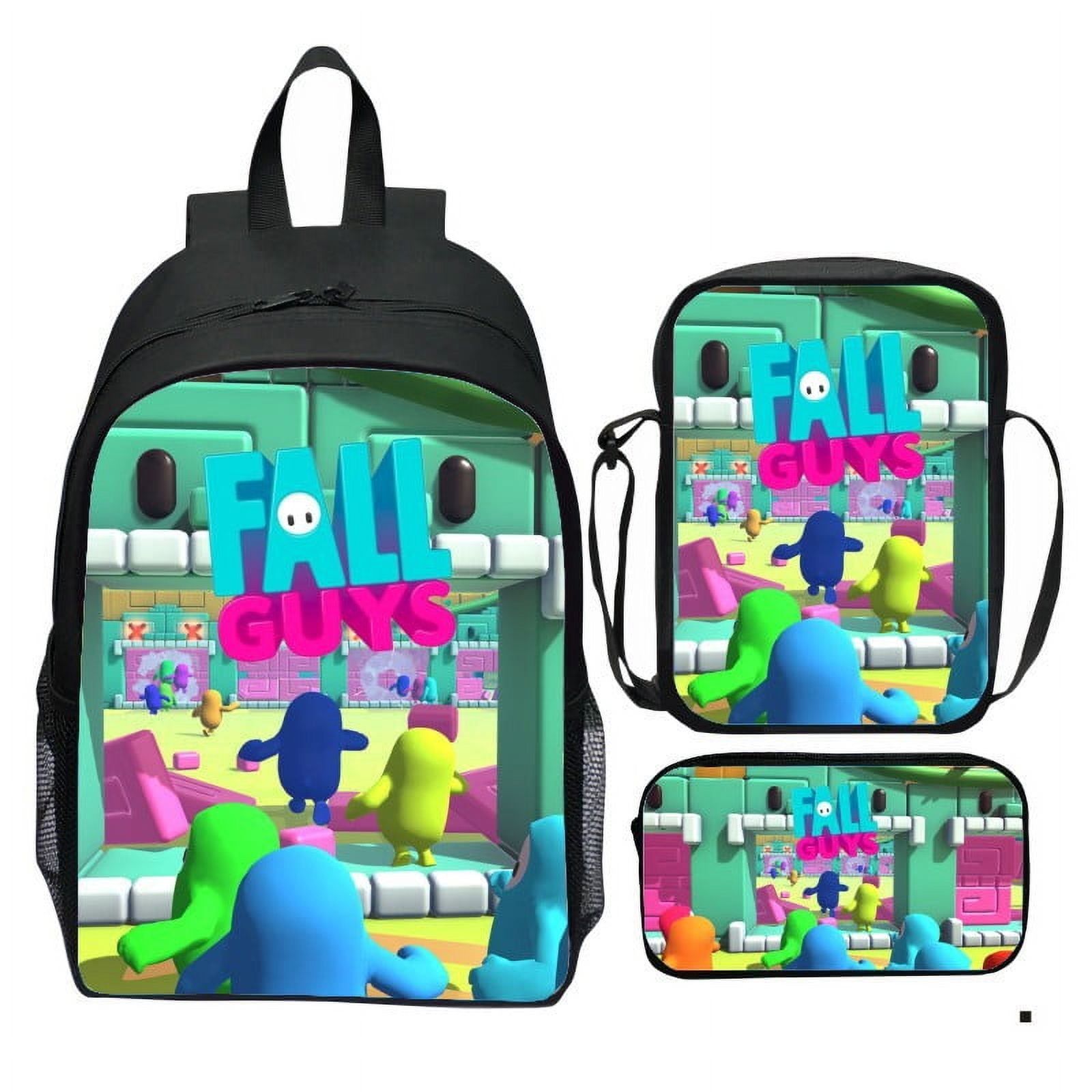 Fall Guys Anime Backpacks Sets, Cartoon Laptop Backpack with Lunch Box ...
