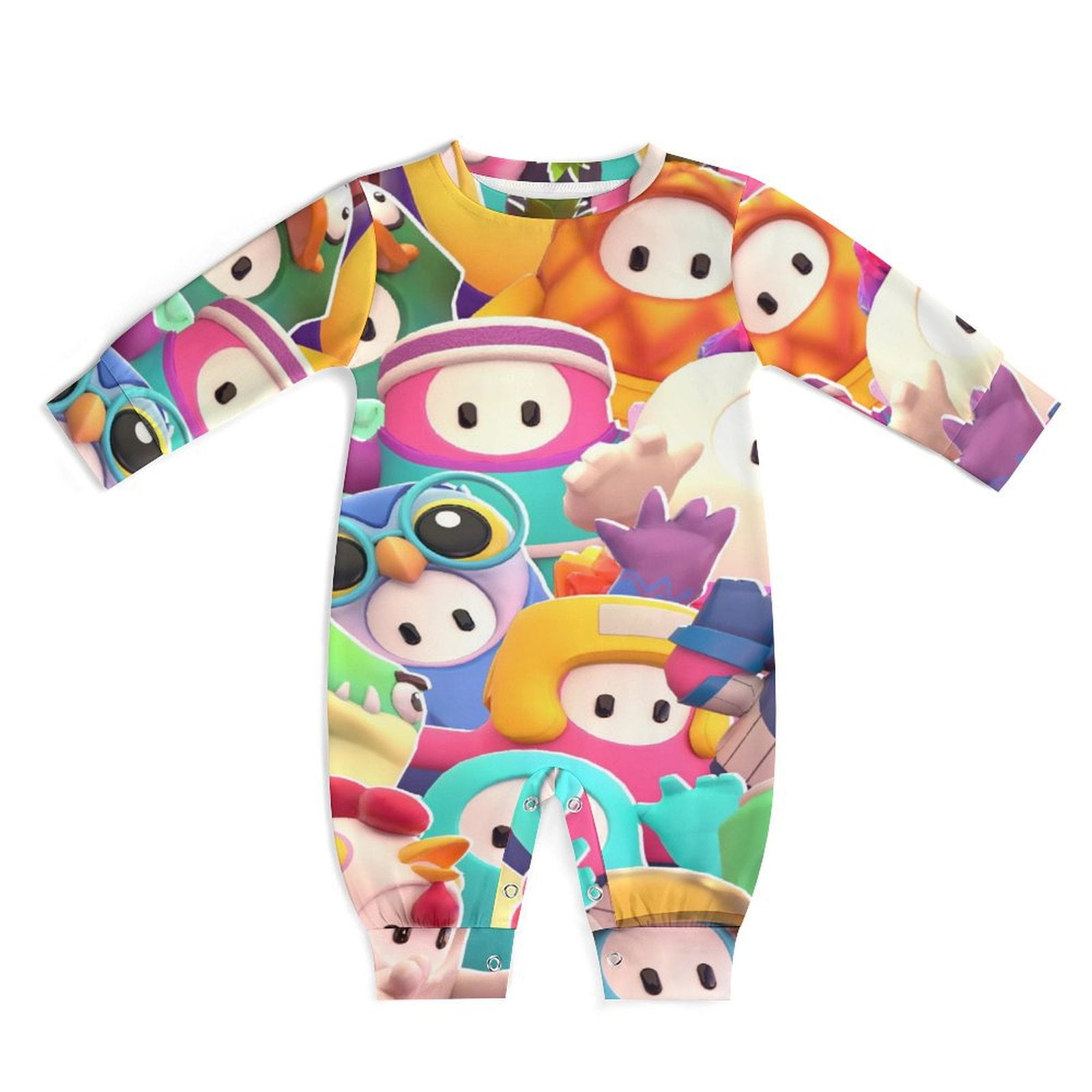 Fall Guys Baby Romper Jumpsuits, Long Sleeve Footless One-Piece Outfits ...