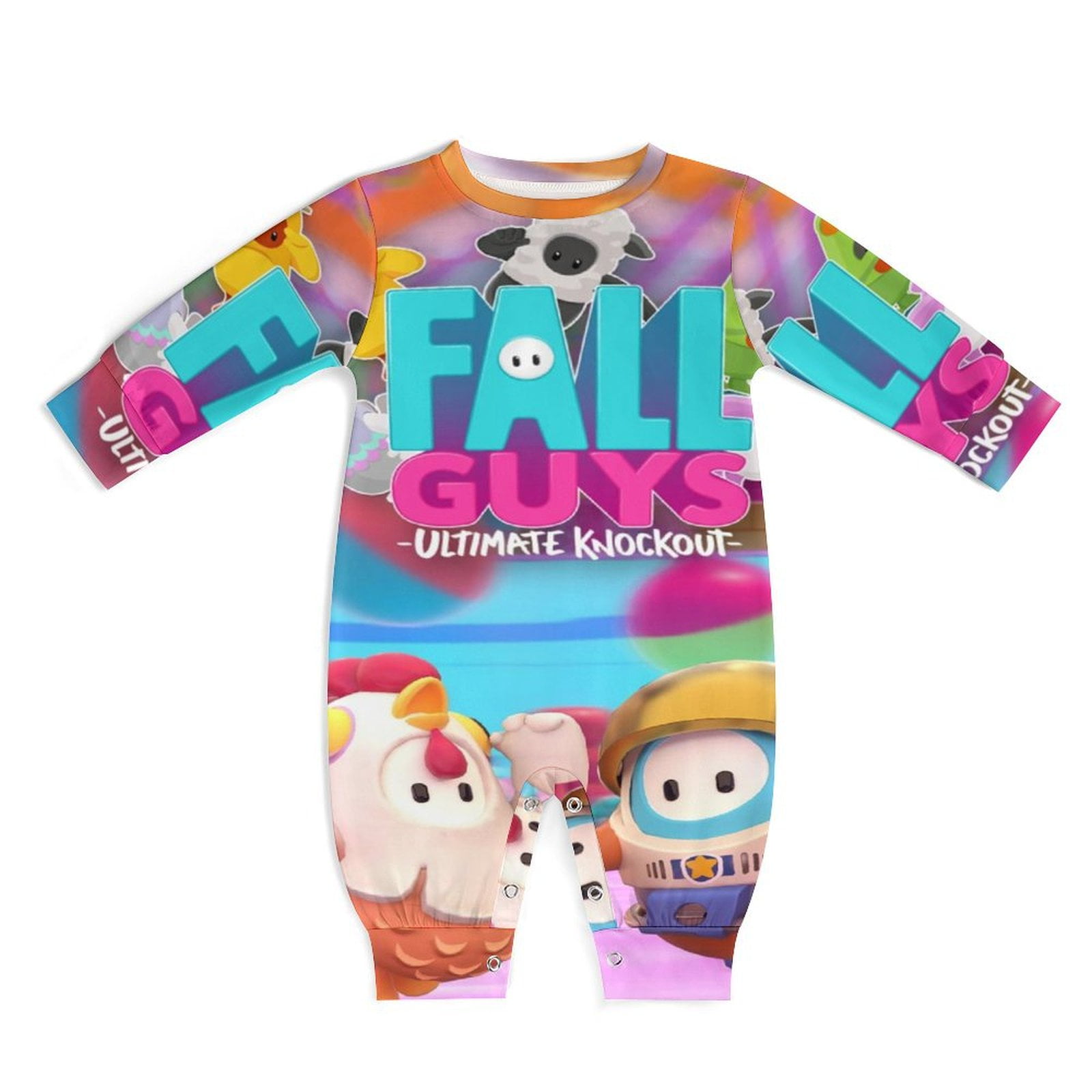 Fall Guys Baby Romper Jumpsuits, Long Sleeve Footless One-Piece Outfits ...