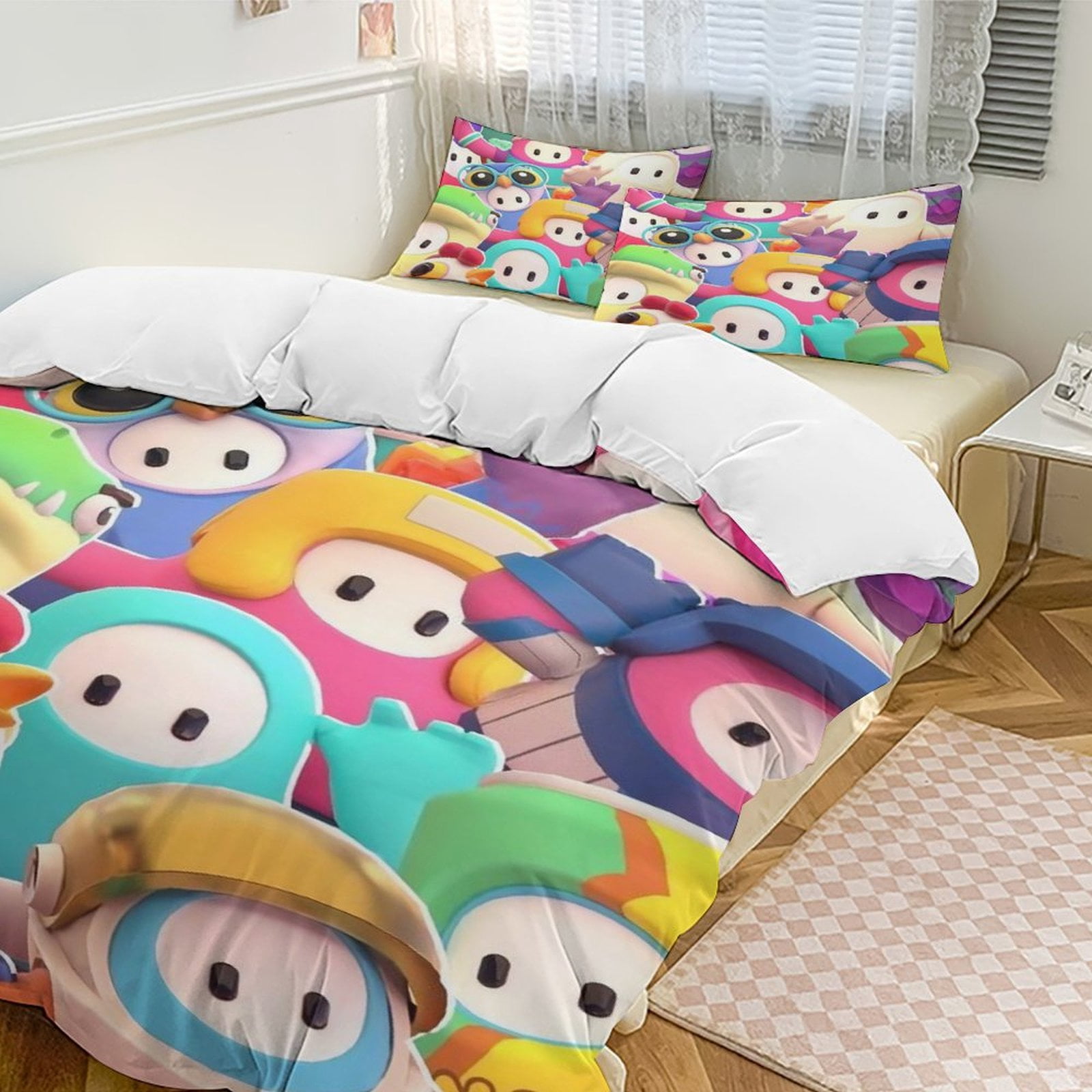 Fall Guys Cartoon Bedding Sets Ultra Soft Skin-Friendly Duvet Cover 3 ...