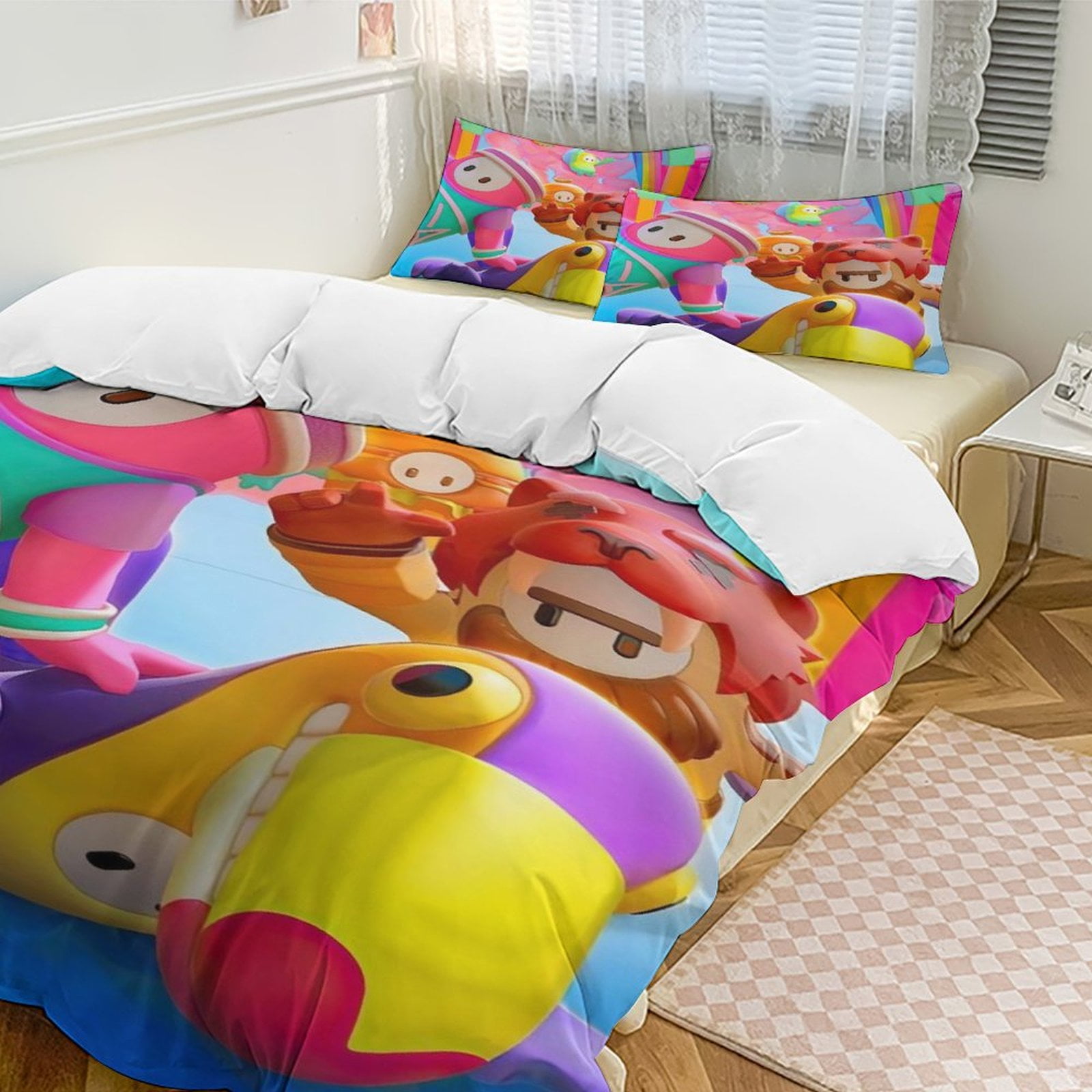 Fall Guys Cartoon Bedding Sets Ultra Soft Skin-Friendly Duvet Cover 3 ...
