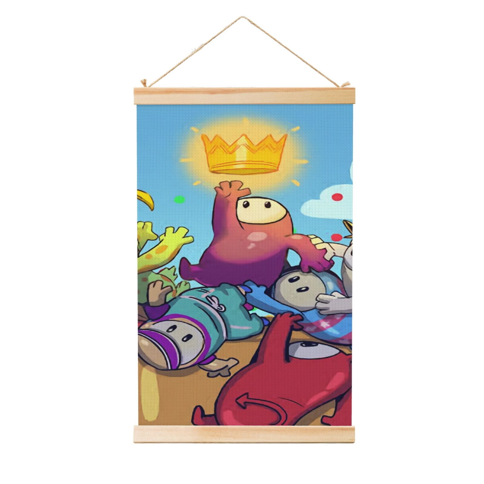 Fall Guys Posters Wall Hanging Wooden Shaft Poster Wall Art Aesthetic ...