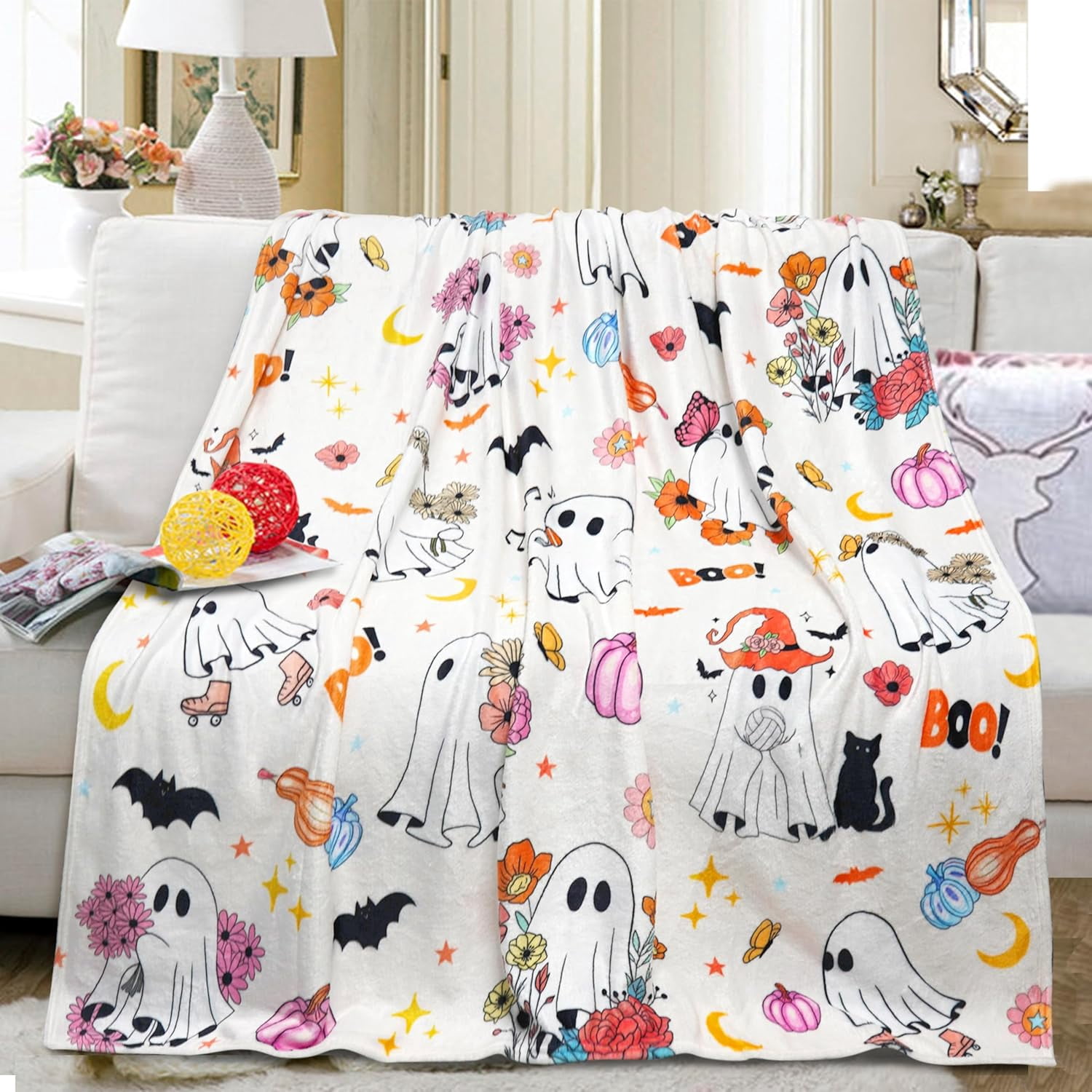 Fall Halloween Blanket Halloween Throw Blankets and Throws Fall Pumpkin ...